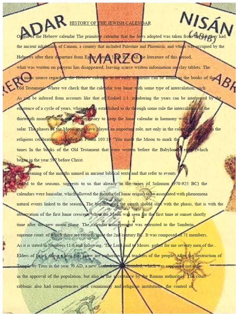 HISTORY OF THE JEWISH CALENDAR | PDF | Calendar | Hebrew Calendar