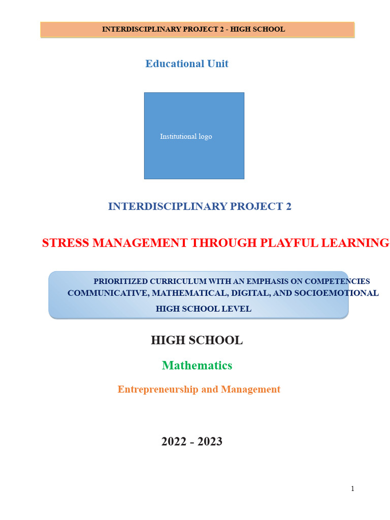 Interdisciplinary Project Model 2 Ecuador 2022 | PDF | Anxiety | Stress ...