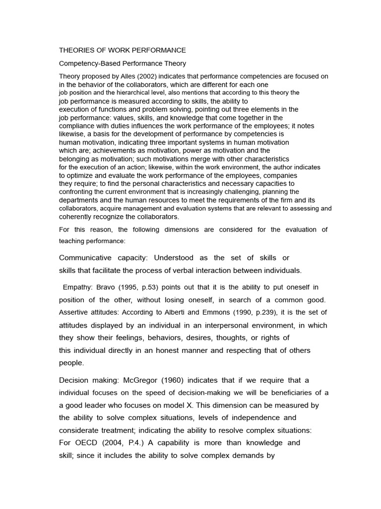 Competency-Based Job Performance Theories | PDF | Motivational | Motivation