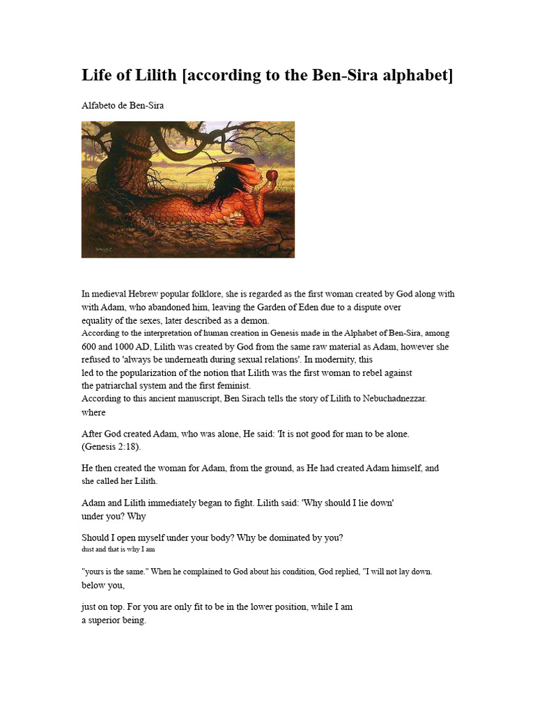Lilith: The First Feminist Demon | PDF | Lilith | Adam