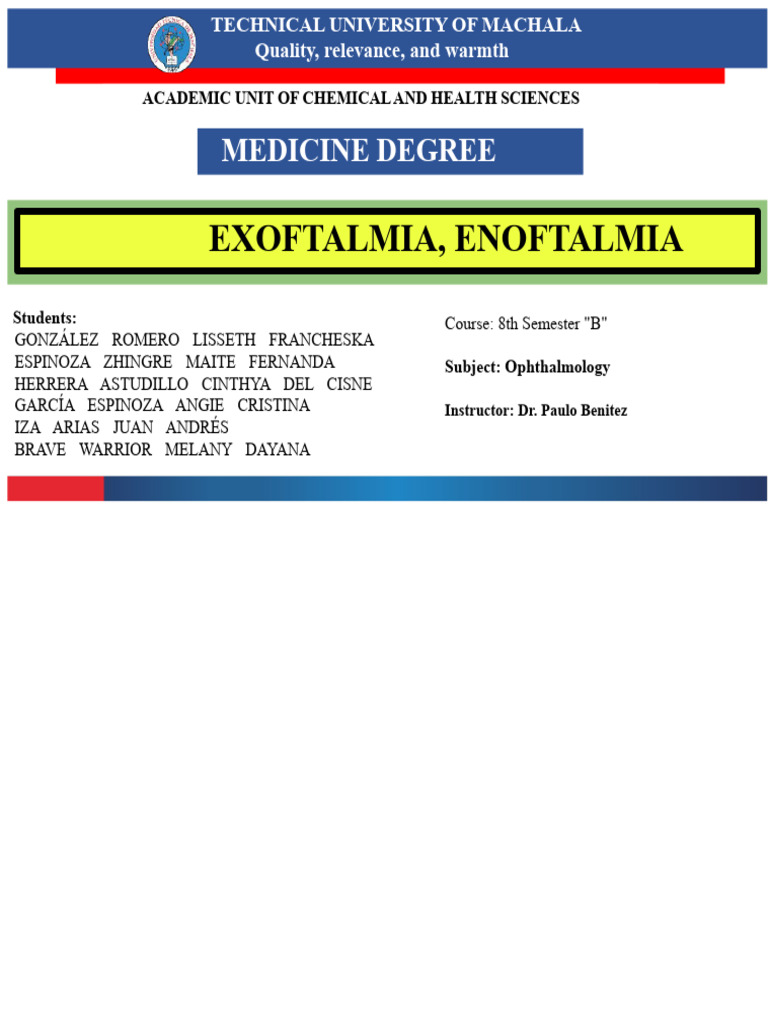 Slides - Exophthalmos, Enophthalmos | PDF | Ophthalmology | Human Eye