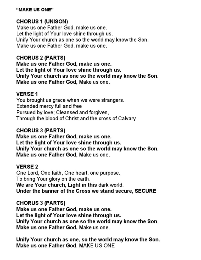 Make Us One: A Unity Hymn | PDF | Religion & Spirituality