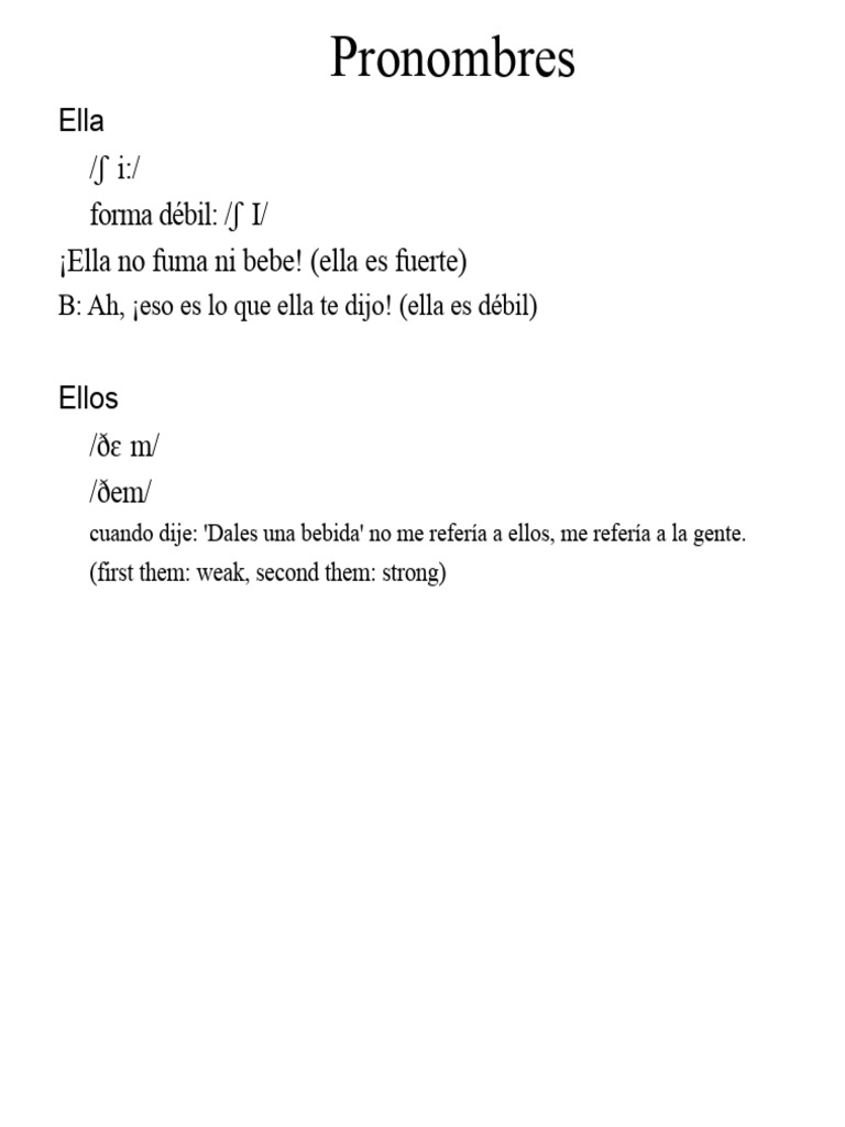 Forma Fuerte y Forma Débil | PDF | Sustantivo | Gramática