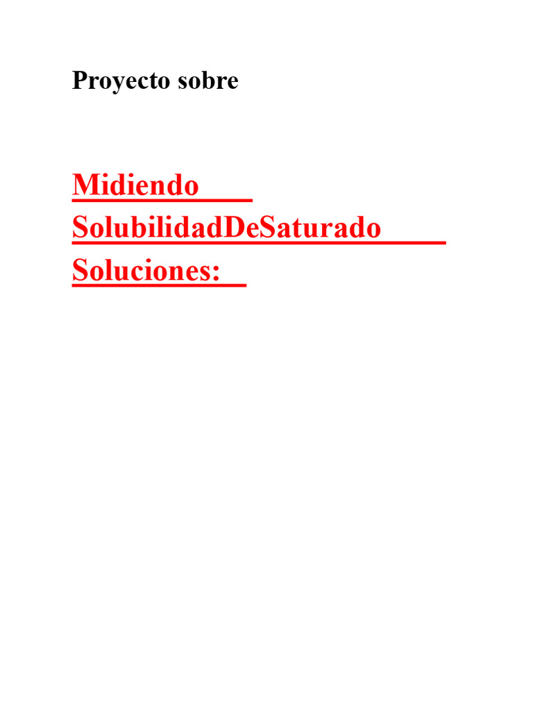 Medición de Solubilidad en Soluciones Saturadas | PDF | Solubilidad ...