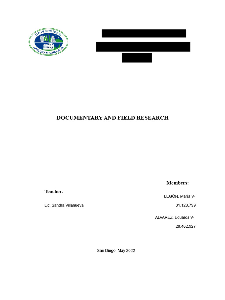 Documentary and Field Research Guide | PDF | Bibliography | Field Research