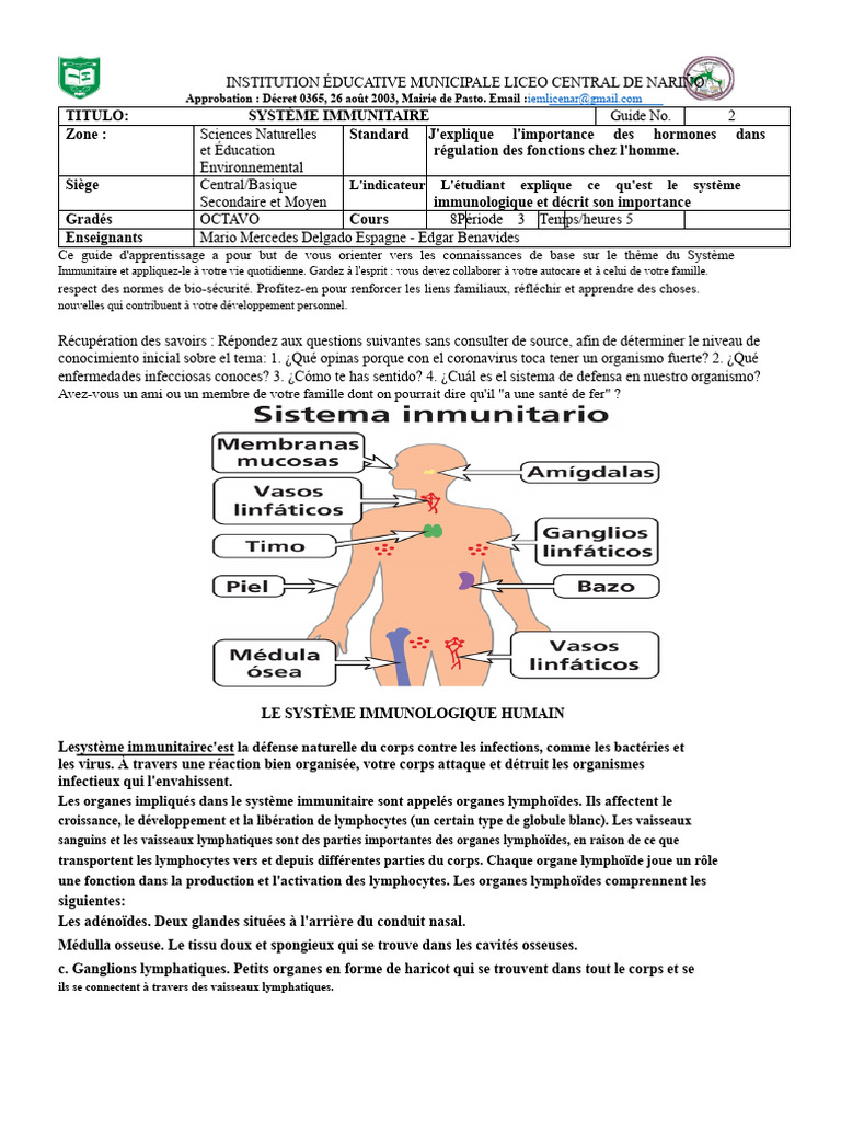 Comprendre le Système Immunitaire | PDF | Système immunitaire | Système ...