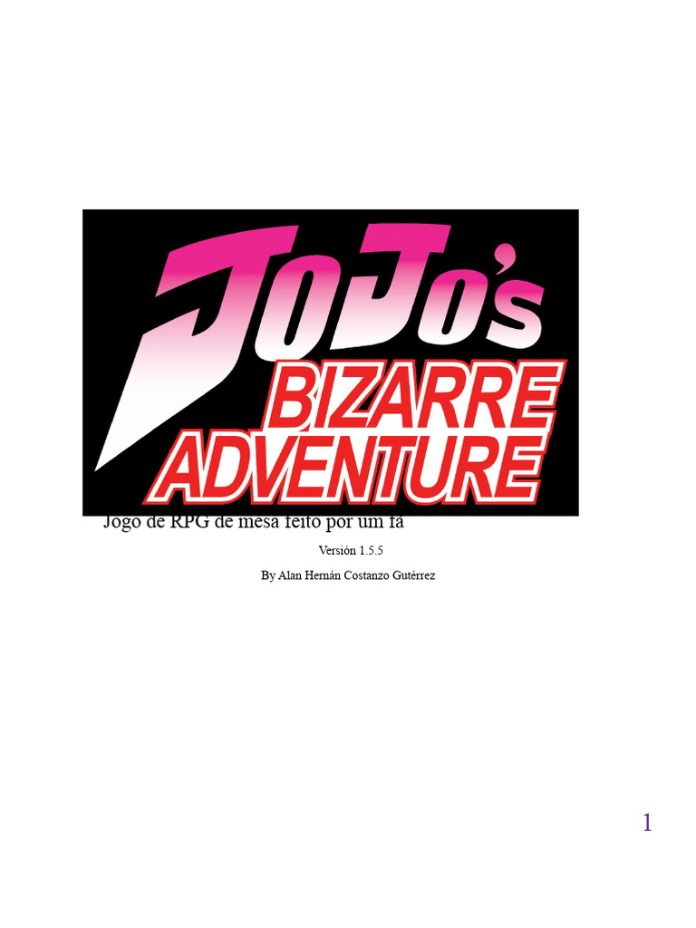 RPG de Mesa: JoJo's Bizarre Adventure | PDF