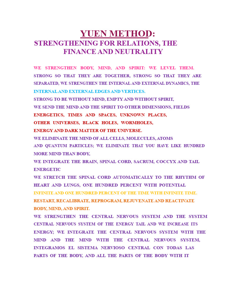 Yuen Method Strengthening Relationships and Finances | PDF | Nervous ...