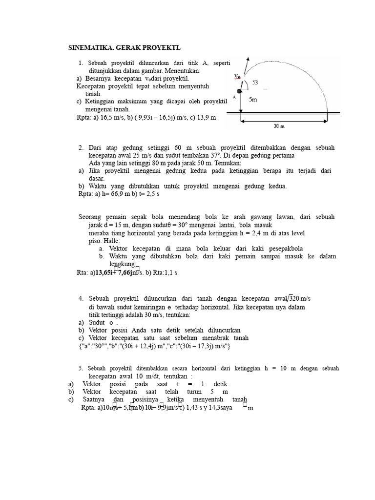Analisis Gerak Proyektil dalam Fisika | PDF