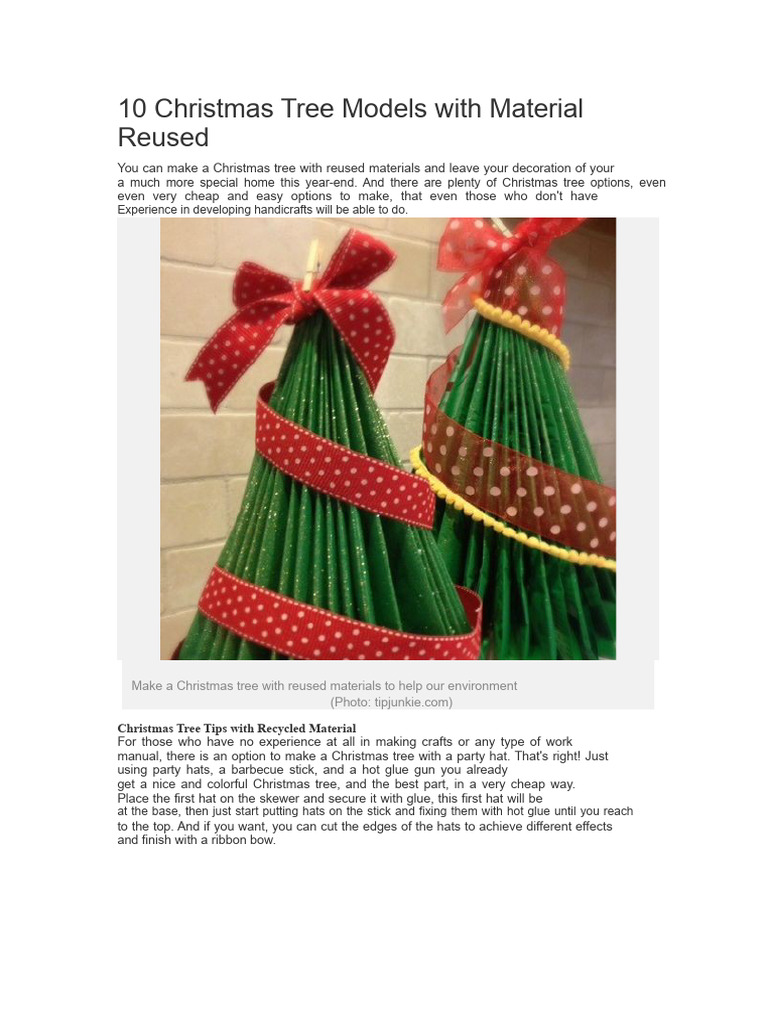 10 Christmas Tree Models Made from Reused Materials | PDF