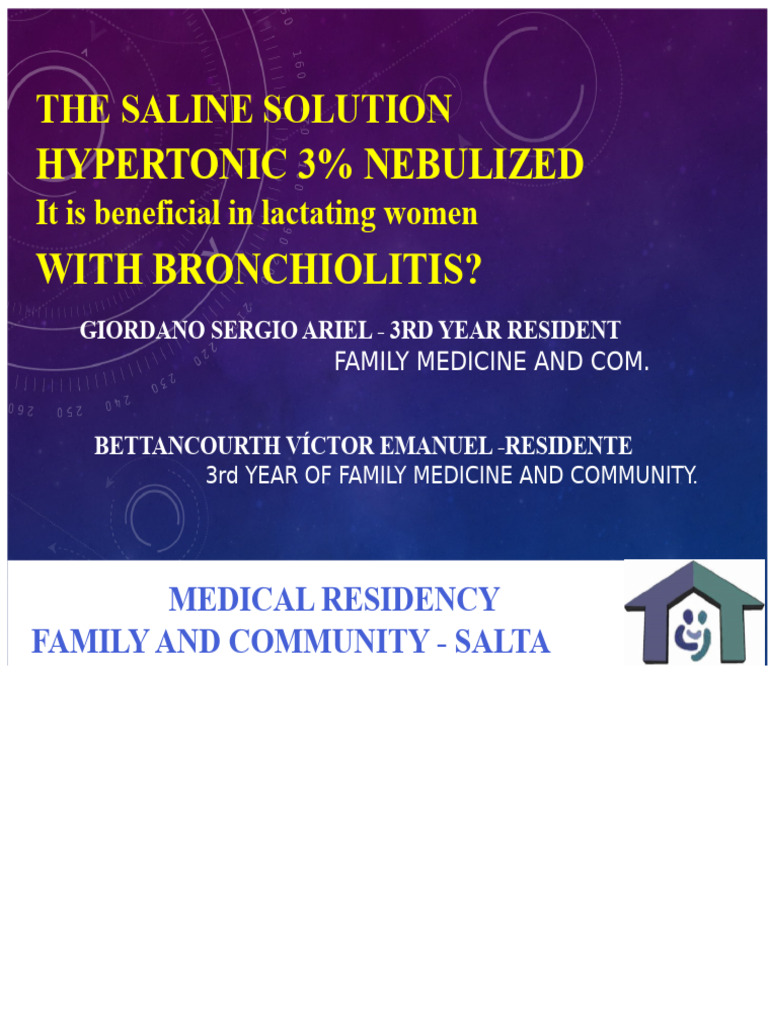 3% Hypertonic Saline Nebulized | PDF | Medical Specialties | Clinical ...