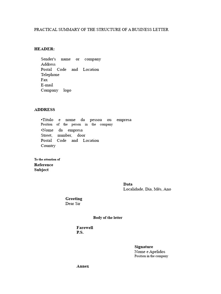 Business Letter Structure Guide | PDF