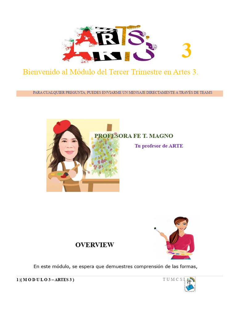 ARTS 3 Módulo 3 para Guía de Referencia 3er Trimestre | PDF | Pinturas ...