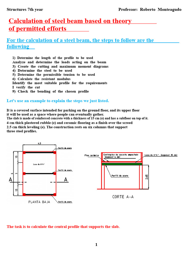 Steel Beam Calculation Guide | PDF | Beam (Structure) | Bending