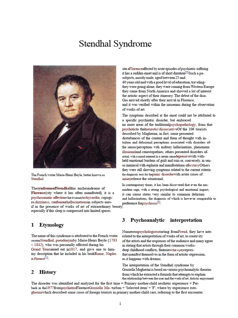 Stendhal Syndrome | PDF | Mental Disorder | Emotions