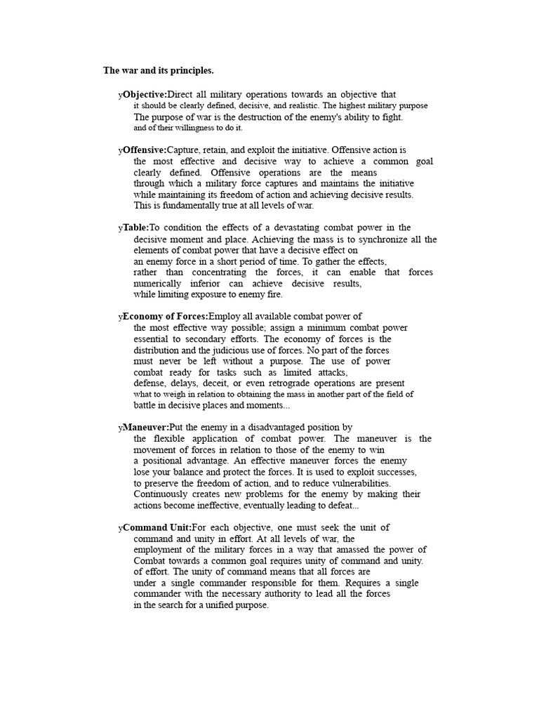 Principles and Causes of War Analysis | PDF | Maneuver Warfare ...