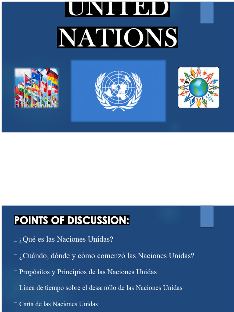 Presentación PPT de las Naciones Unidas | PDF | Naciones Unidas | Relaciones internacionales