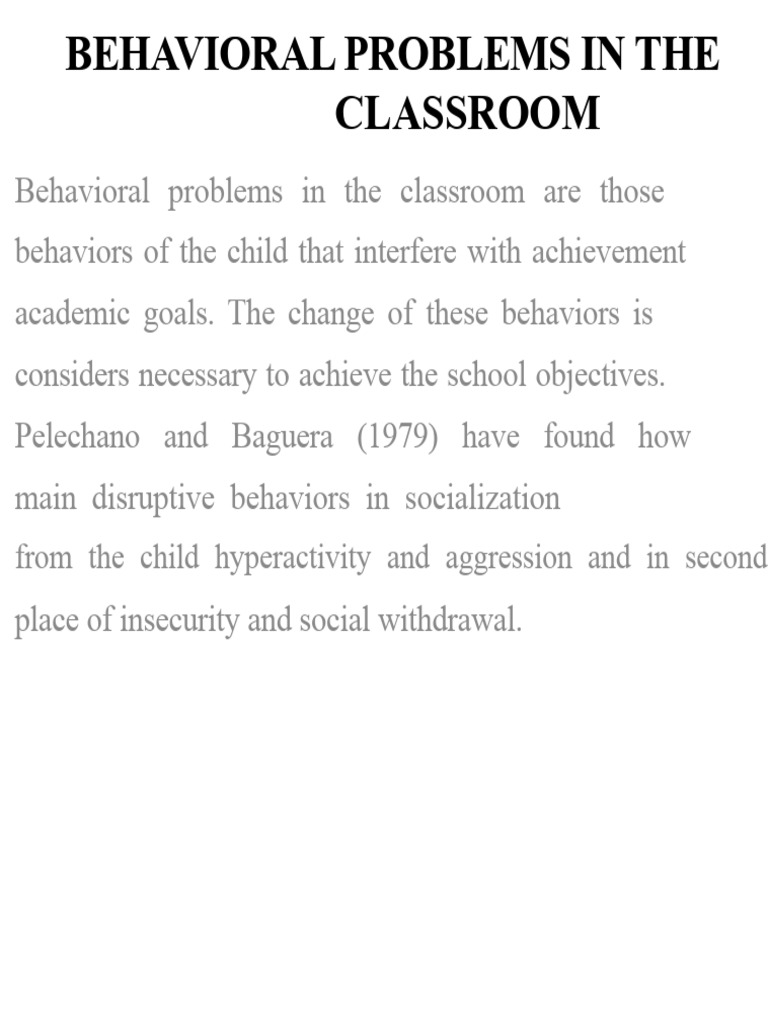 Classroom Behavioral Problems Solutions | PDF | Attention | Attention ...
