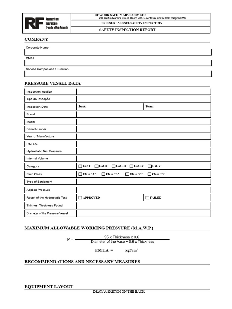 Hydrostatic Test Sheet Pressure Vessel - Model | PDF