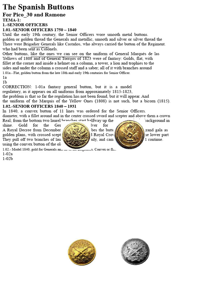 Spanish buttons | PDF | Military Science | Military Units And Formations