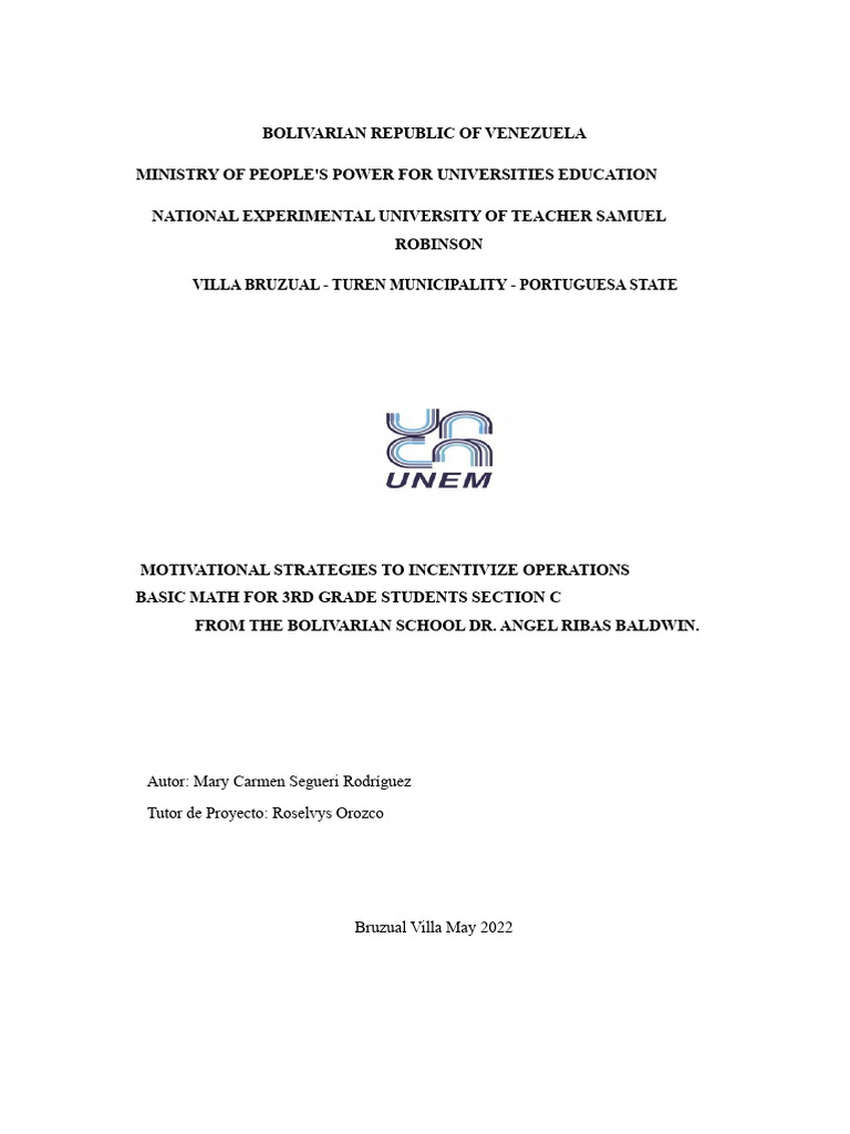 Mathematics Project UNEMSR. MaryC | PDF | Knowledge | Methodology