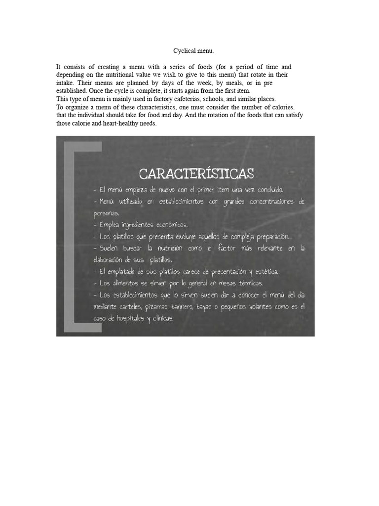 Guide to Creating Cyclical Menus | PDF