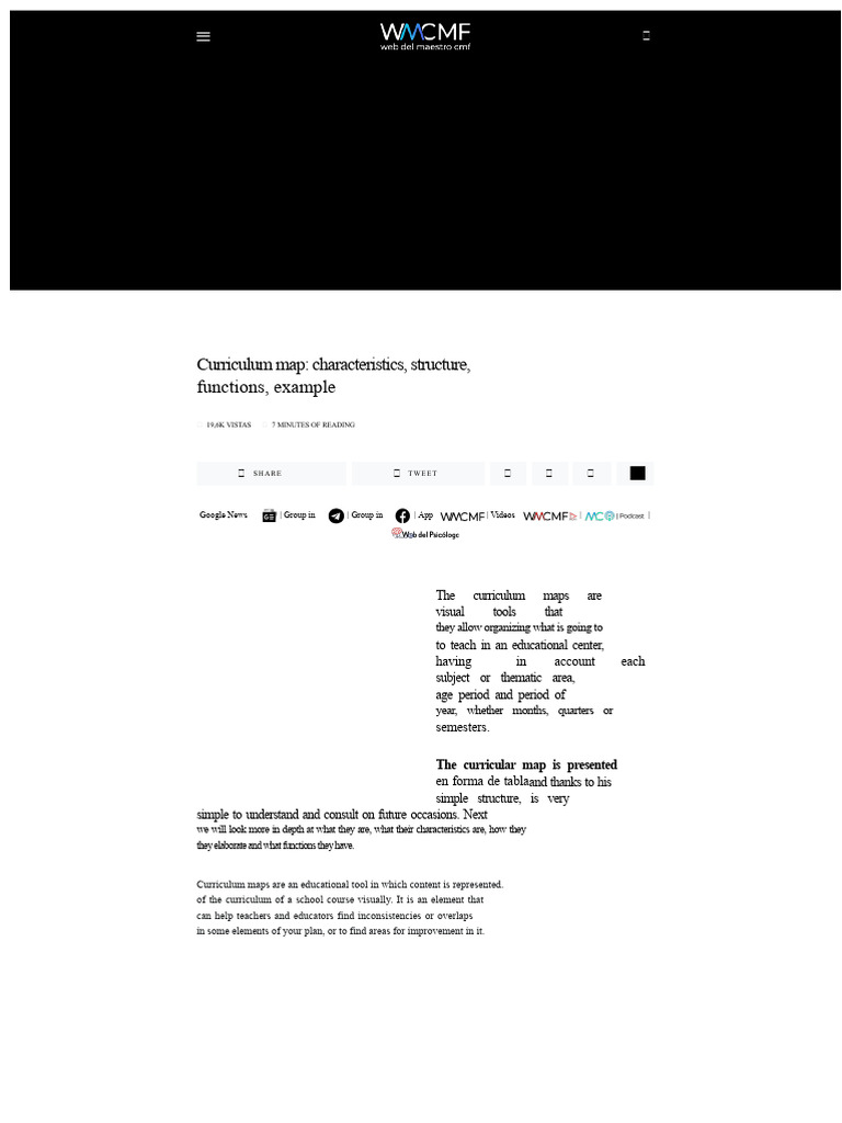 Curricular Map Characteristics, Structure, Functions, Example | PDF ...