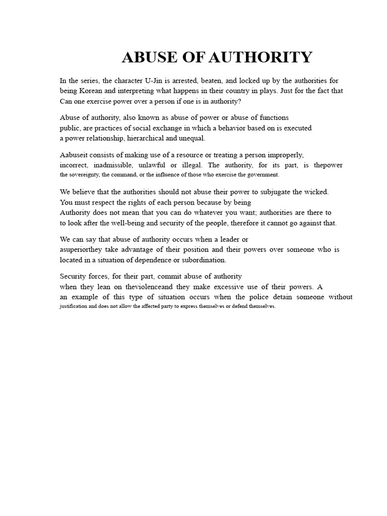 Abuse of Authority | PDF