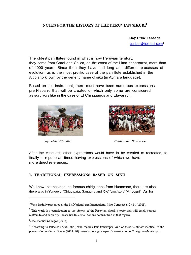 History of Peruvian Siku Traditions | PDF