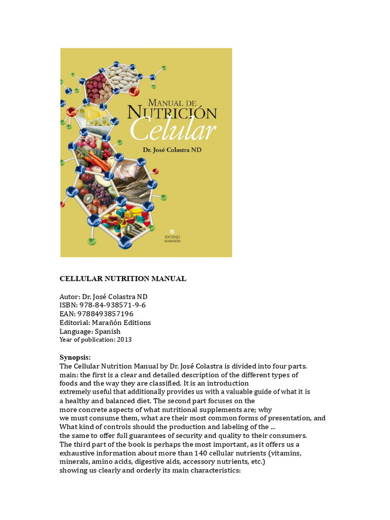 Cellular Nutrition Manual Overview | PDF