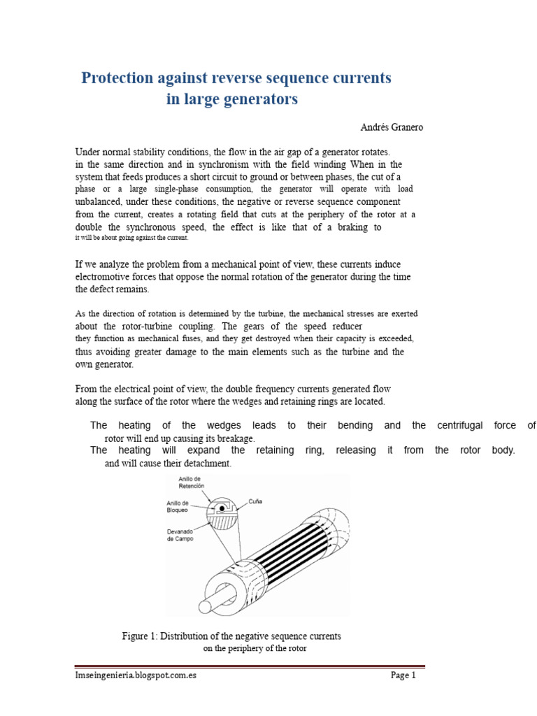 Reverse sequence protection in Generators | PDF | Electric Generator ...