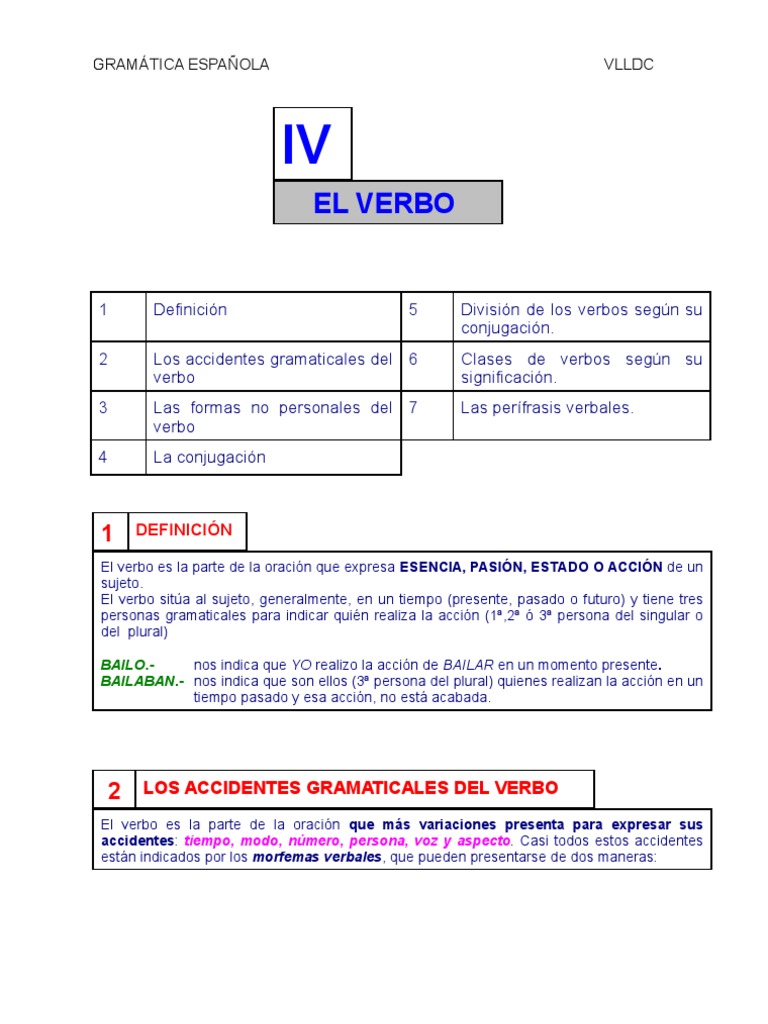 4VERBOS | PDF | Verbo | Numero Gramatical