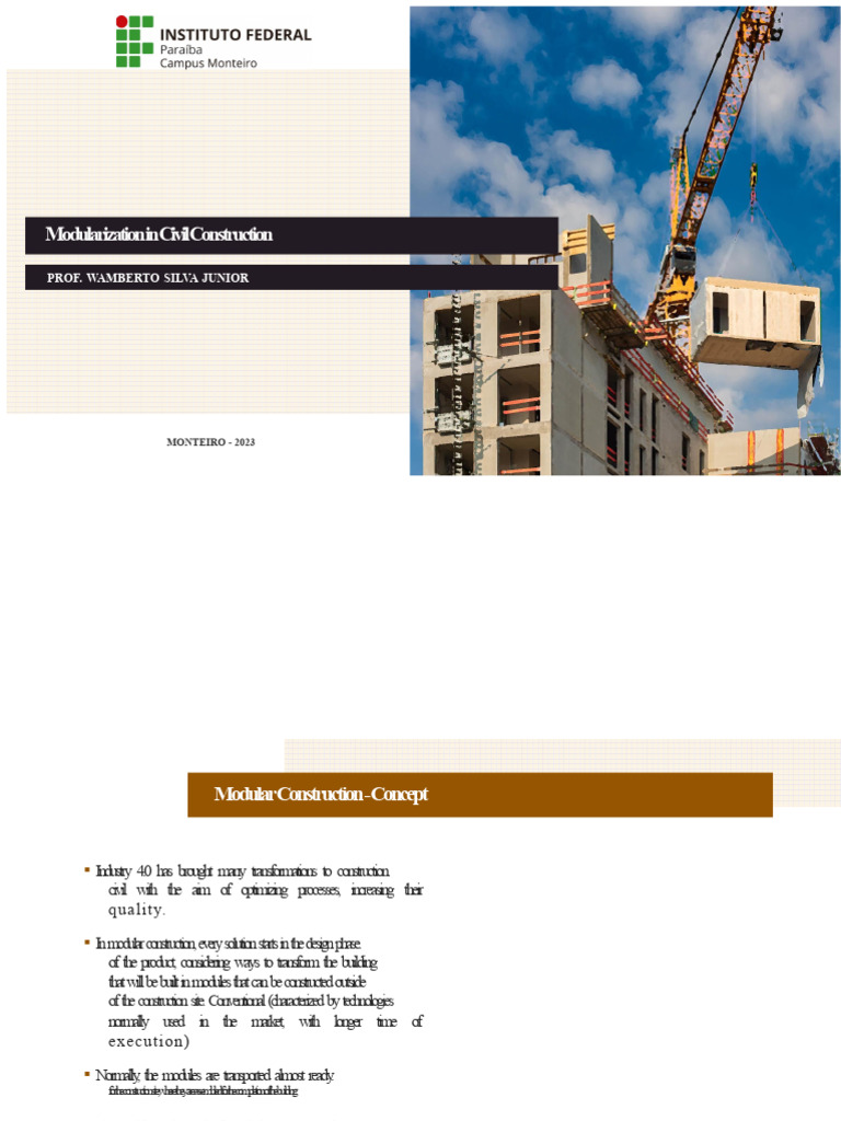 Class 02 - Modularization in Civil Construction | PDF | Framing (Construction) | Building ...