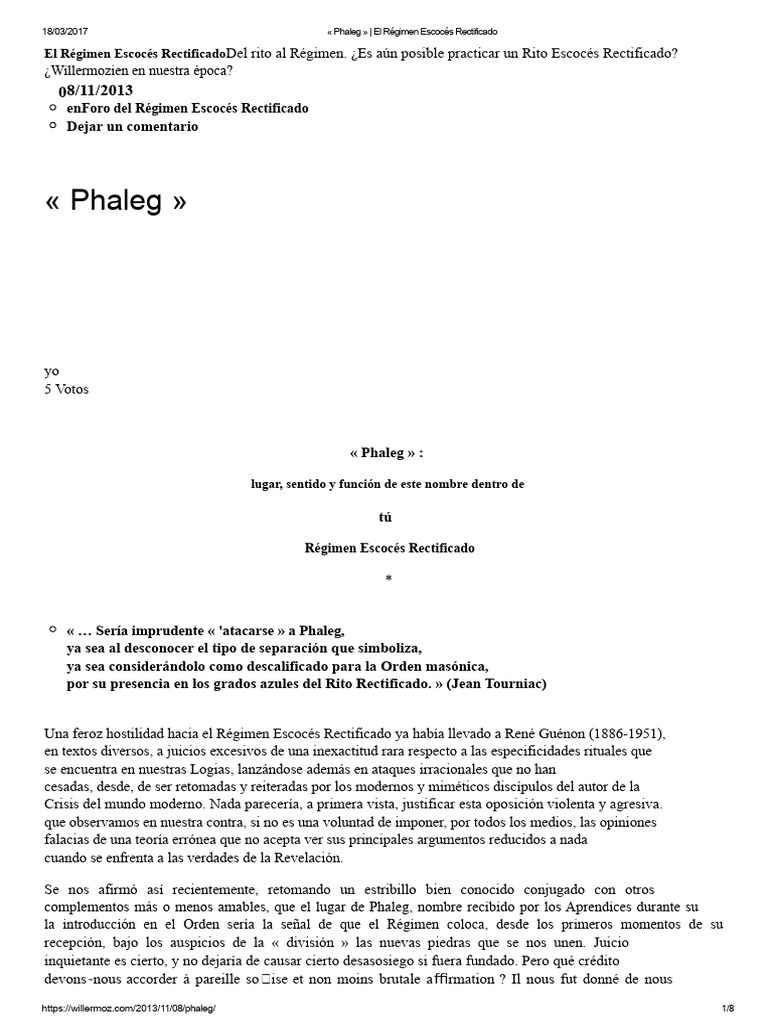 Phaleg - El Régimen Escocés Rectificado | PDF | Abrahán