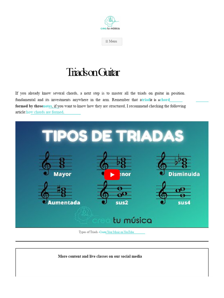Mastering Guitar Triads Explained | PDF | Chord (Music) | Guitars