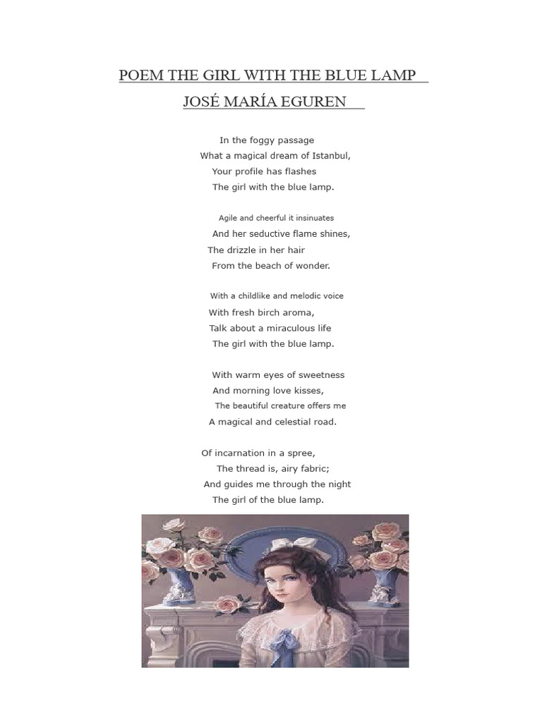 Poem The Girl With The Blue Lamp | PDF