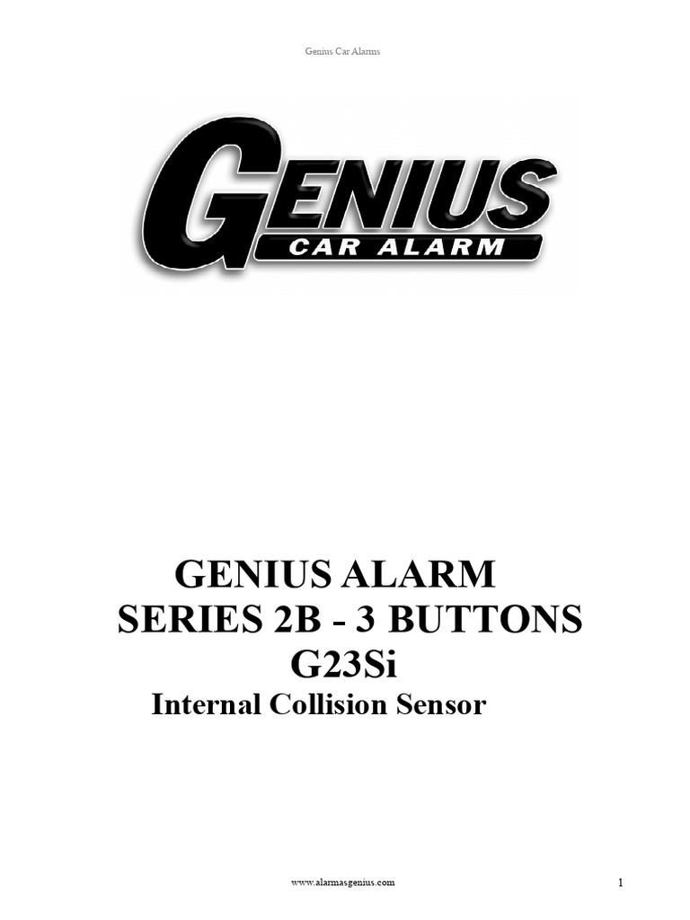 Genius alarm manual | PDF | Remote Control | Vehicles