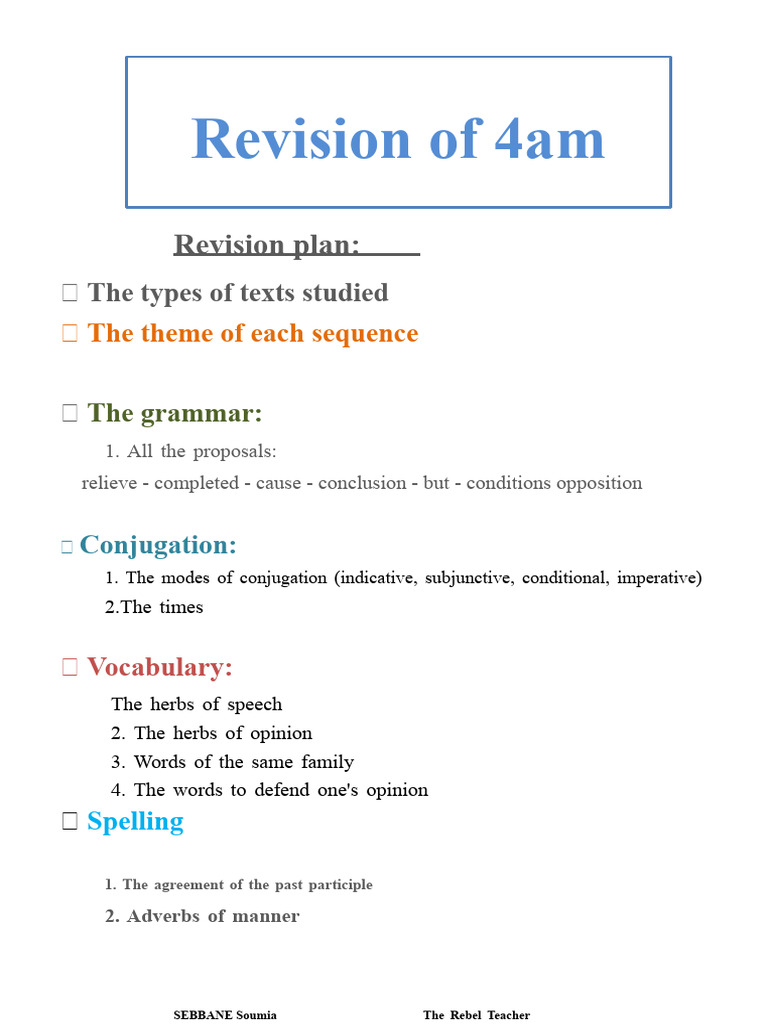 Revision of The 4am Program | PDF | Verb | Clause