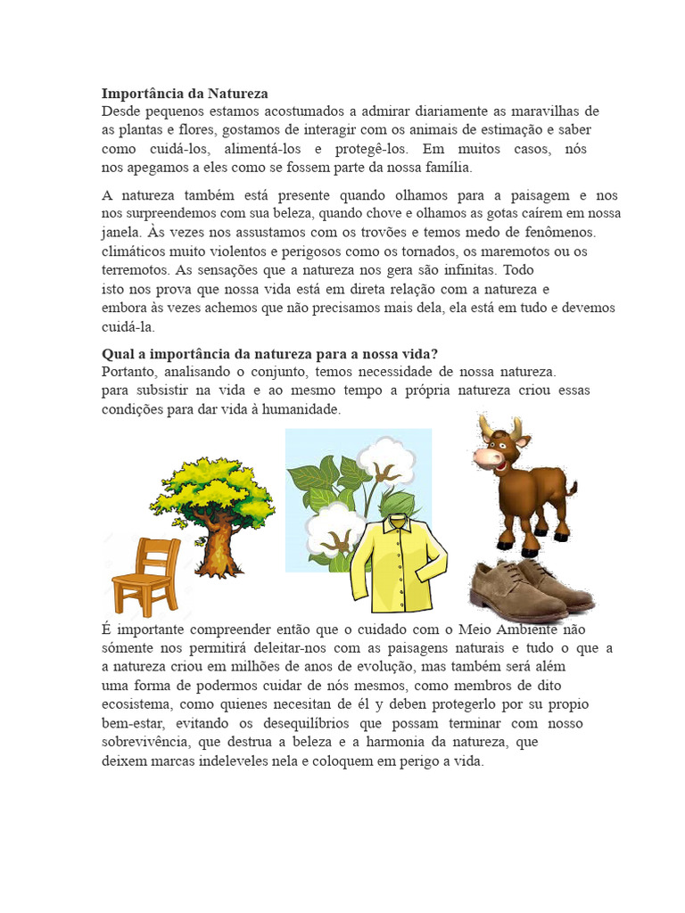 A Importância da Natureza para a Vida | PDF