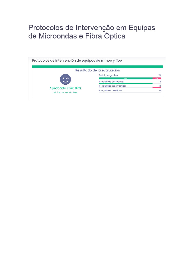 Protocolos de Intervenção em Redes Ópticas | PDF | Fibra ótica | Rede ...