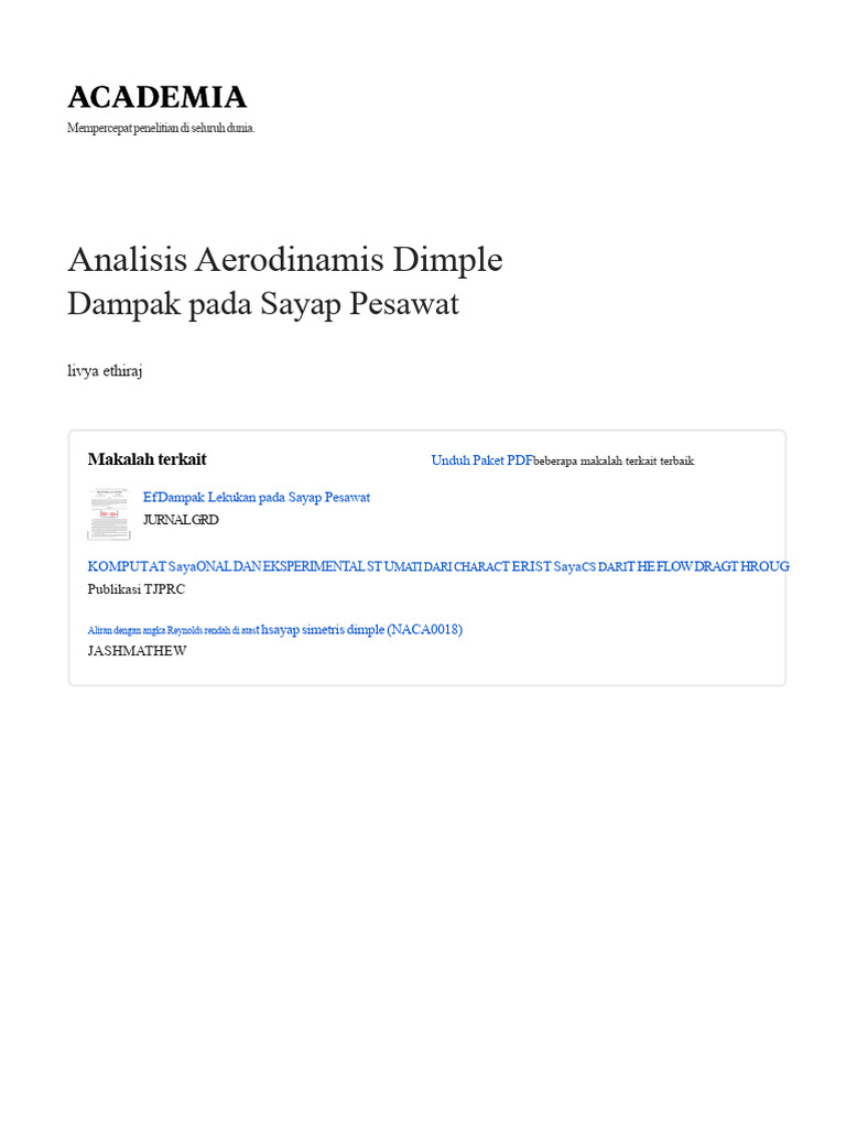 Analisis Aerodinamis Lekukan Sayap | PDF