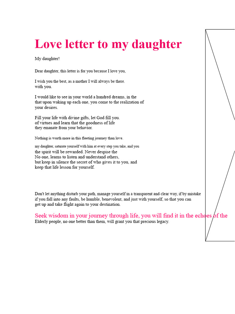 Love Letter To My Daughter | PDF