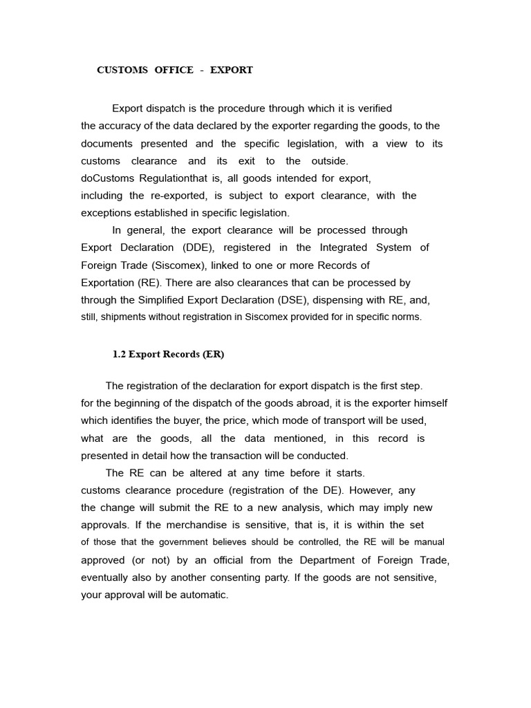 Export Customs Clearance Process Guide | PDF | Exports | Customs