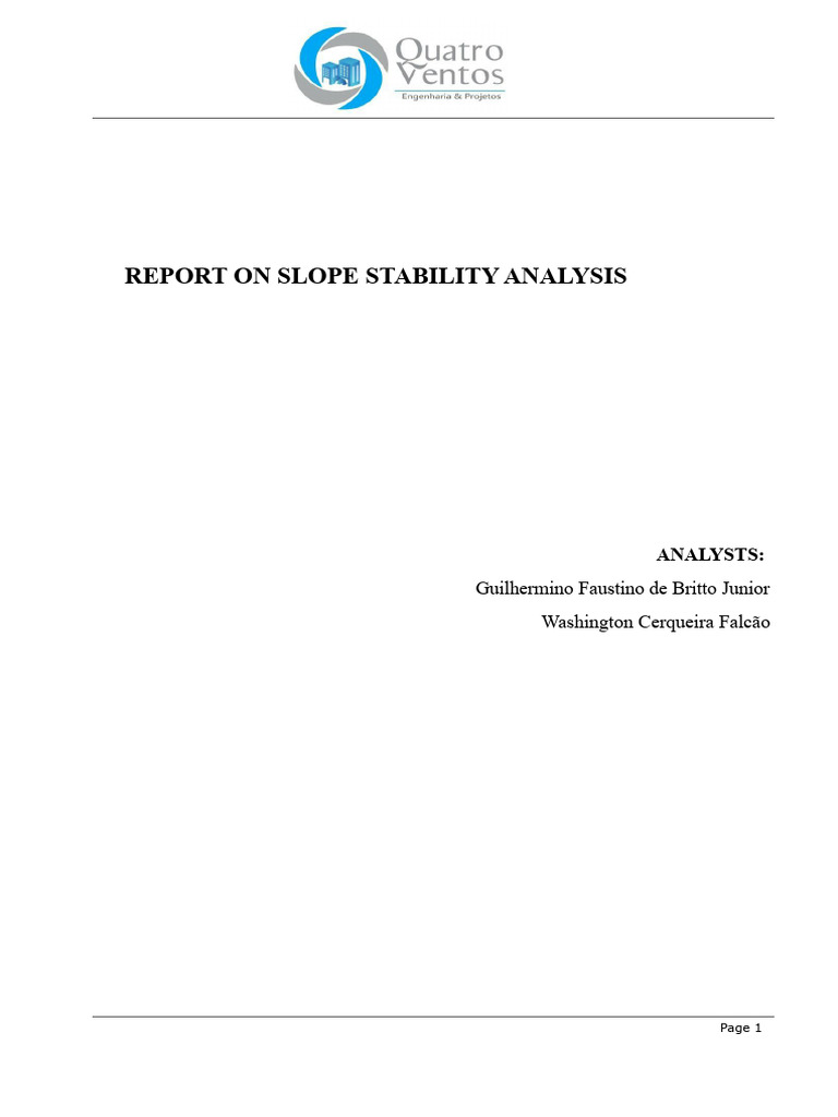 Slope Stability Analysis Report | PDF | Geotechnical Engineering | Clay
