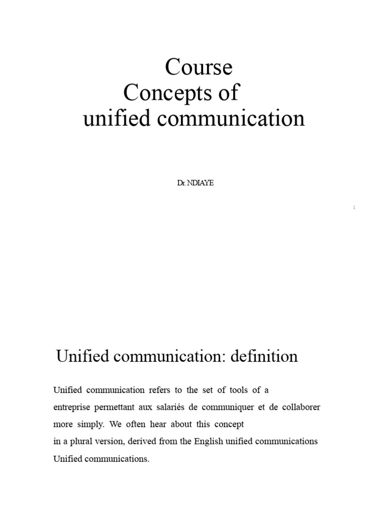 Unified Communication Concepts Explained | PDF | Instant Messaging ...