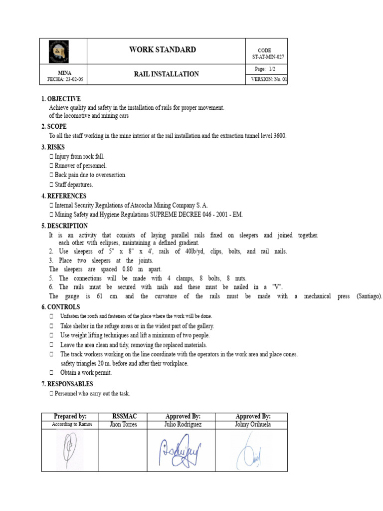 EST 027 Installation of Rails. | PDF | Rail Transport