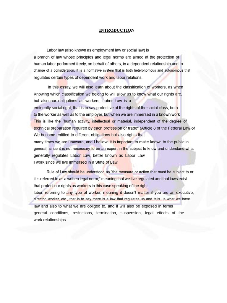 Labor Law Essay | PDF | Employment | Labour Law