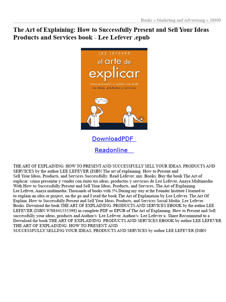 The Art of Explaining How to Successfully Present and Sell Your Ideas ...