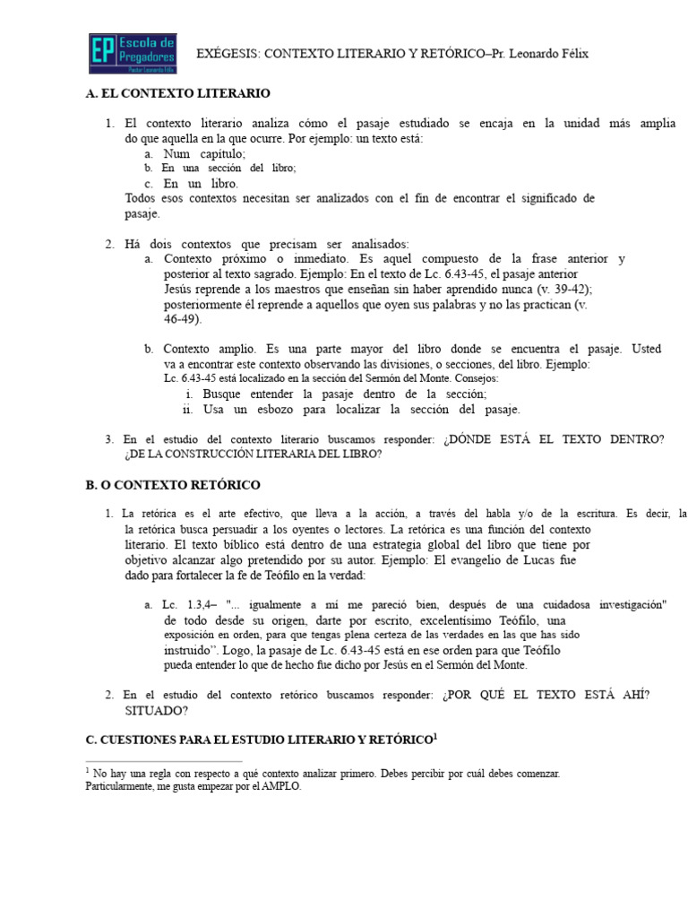 Análisis del Contexto Literario y Retórico | PDF | Evangelio De Lucas ...