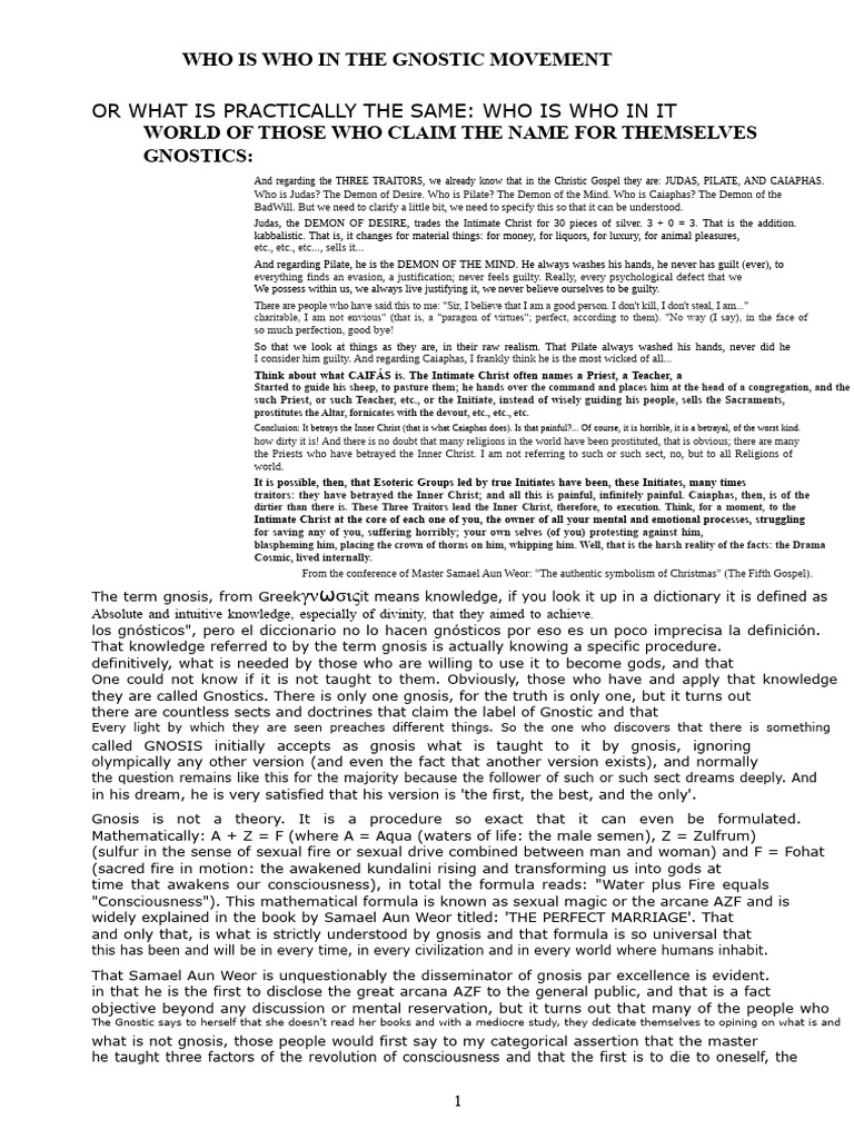 Who Is Who in the Gnostic Movement by Francisco Caparrós Pujalte | PDF ...